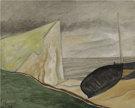 Georges Braque | Falaise et bateau échoué (1928) | MutualArt