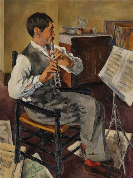 Alexander Brook | George Biddle Playing the Flute (1929) | MutualArt