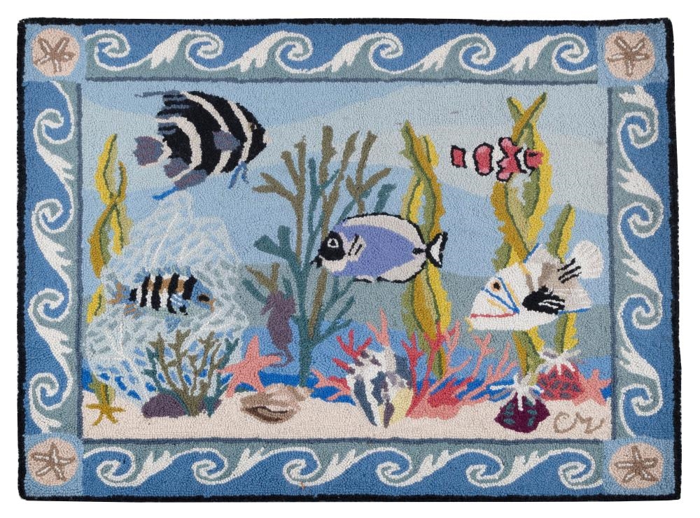 Claire Murray | THREE CLAIRE MURRAY CORAL REEF HOOKED RUGS | MutualArt