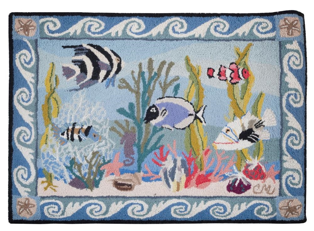 Claire Murray | THREE CLAIRE MURRAY CORAL REEF HOOKED RUGS | MutualArt