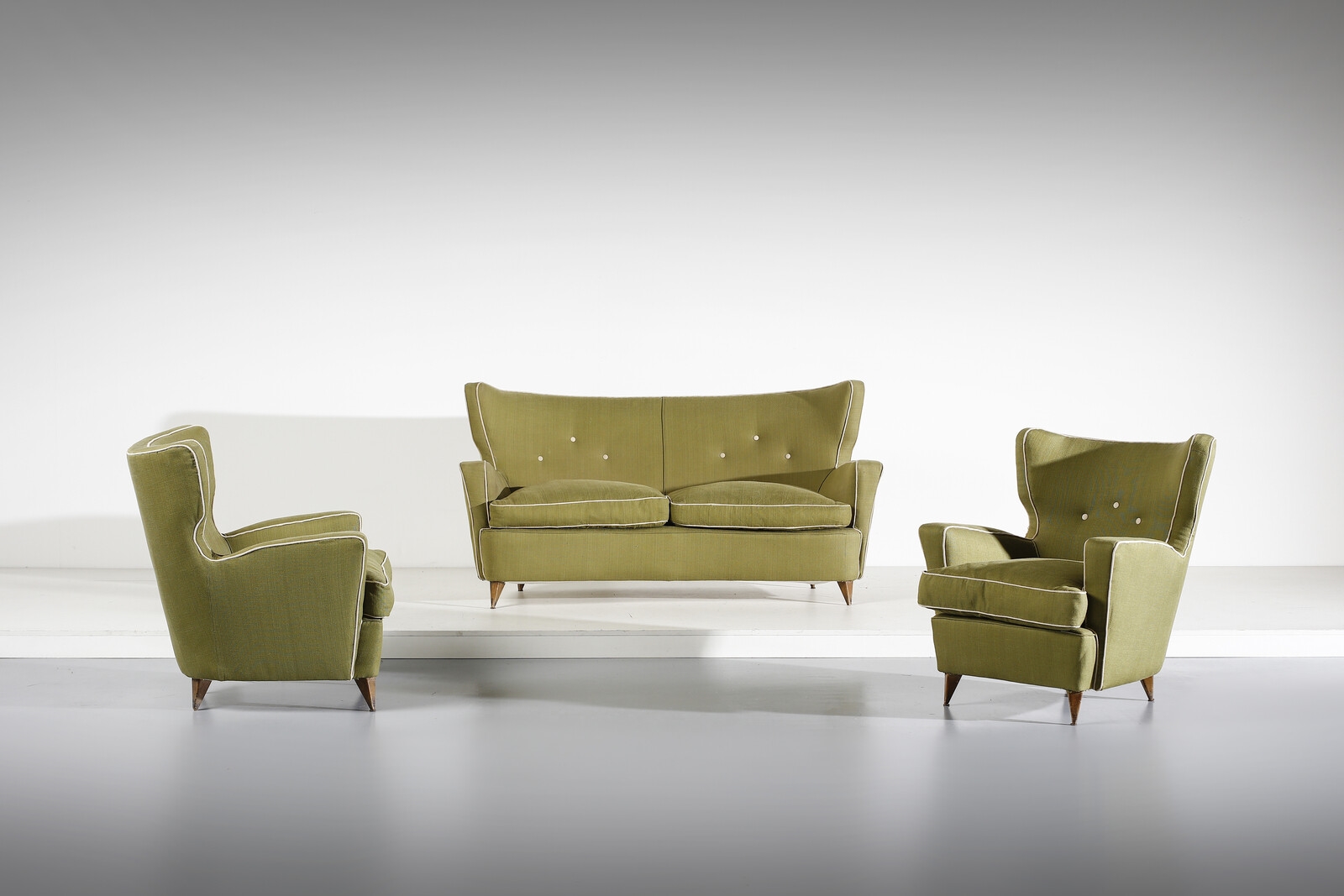 Melchiorre Bega | Pair of armchairs and a two seater sofa (1950s ...