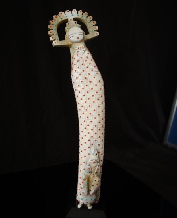 Troy Sice | Troy Sice Zuni Corn Mother Carved 18.25 Sculpture | MutualArt