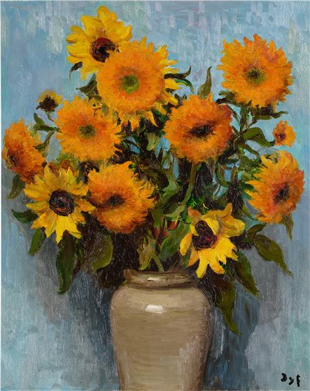 Marcel Dyf | Tournesols au pot Vincent (1971) | MutualArt