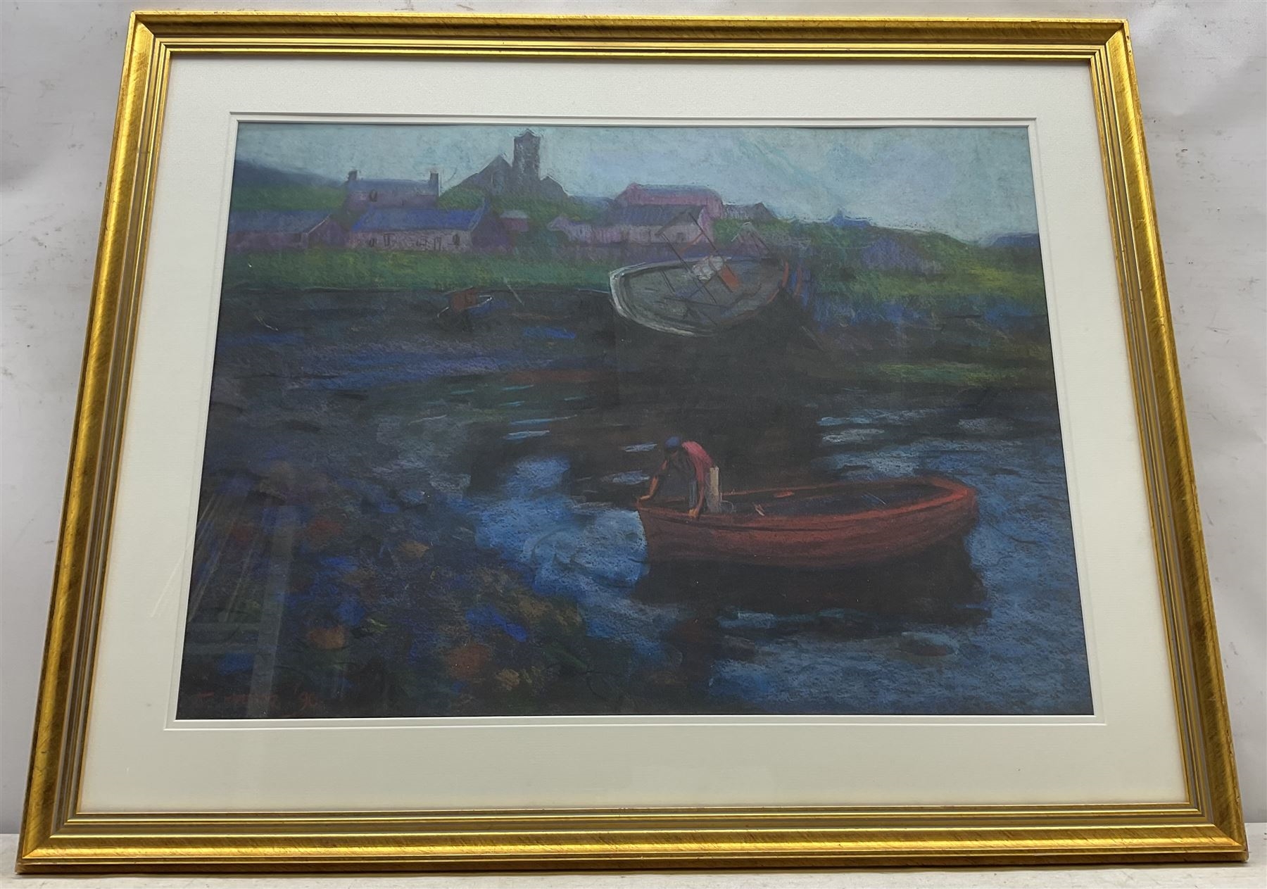 John Mackie | Fishing Boat on the Edge of the Shore - 'Crail Fife (1990 ...
