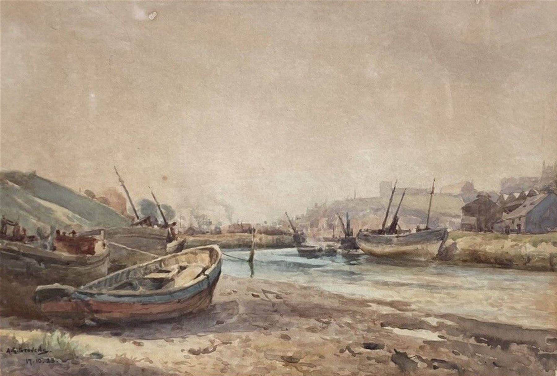 Albert George Stevens | River Esk looking Downstream to Whitby (1917 ...