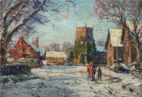 Herbert Royle | Snow in a Wharfedale Village | MutualArt
