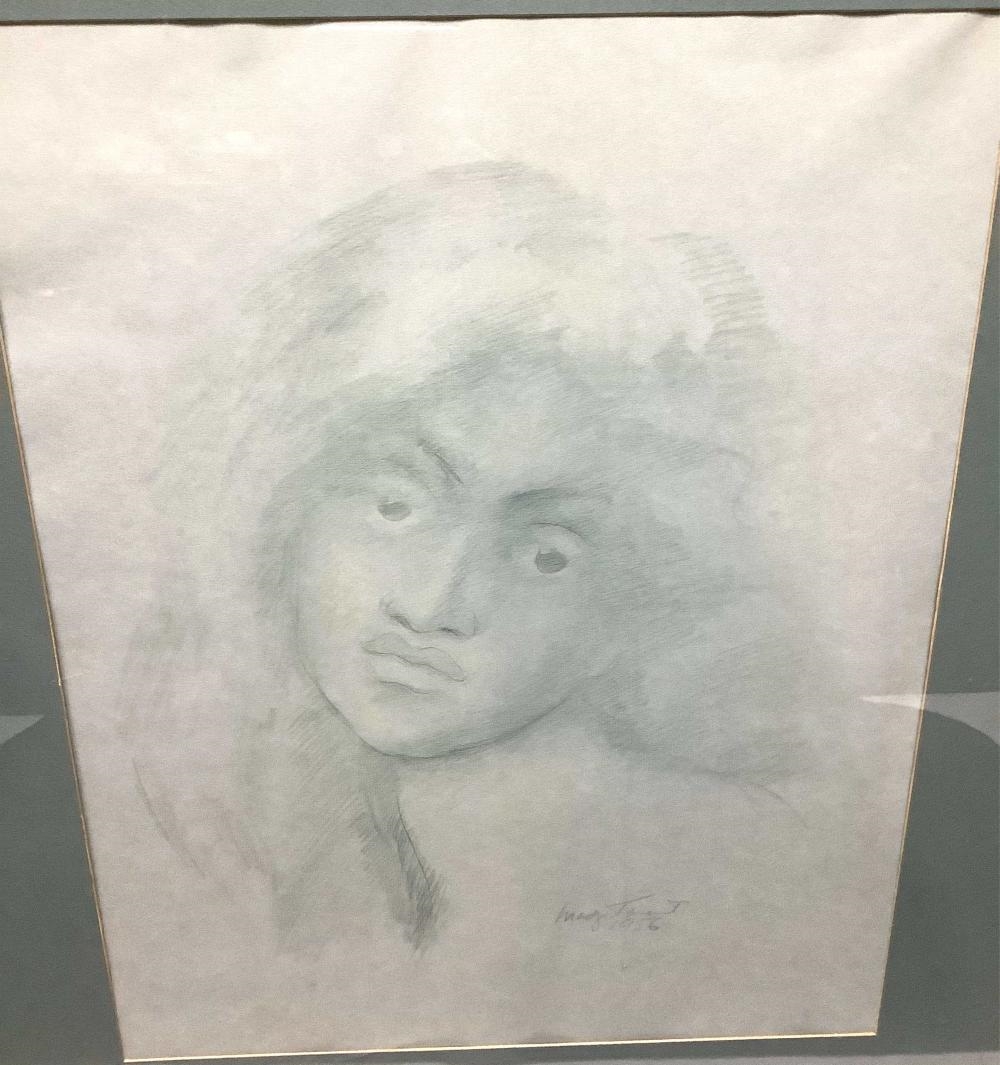 Madge Tennent | Madge Tennent Pencil Portrait Drawing | MutualArt