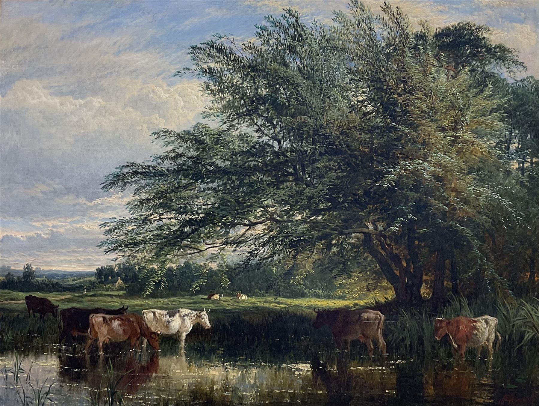 Henry Dawson | Cattle Watering (1867) | MutualArt