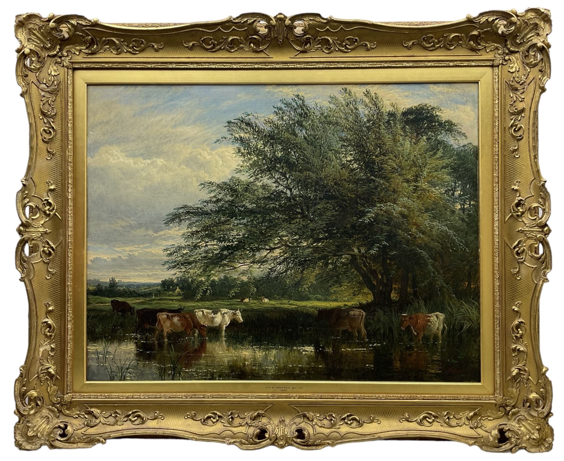 Henry Dawson | Cattle Watering (1867) | MutualArt