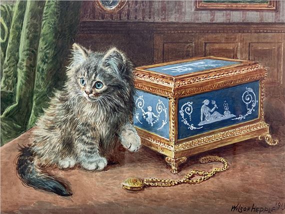 Wilson Hepple | Kitten with the Jewellery Box (1915) | MutualArt
