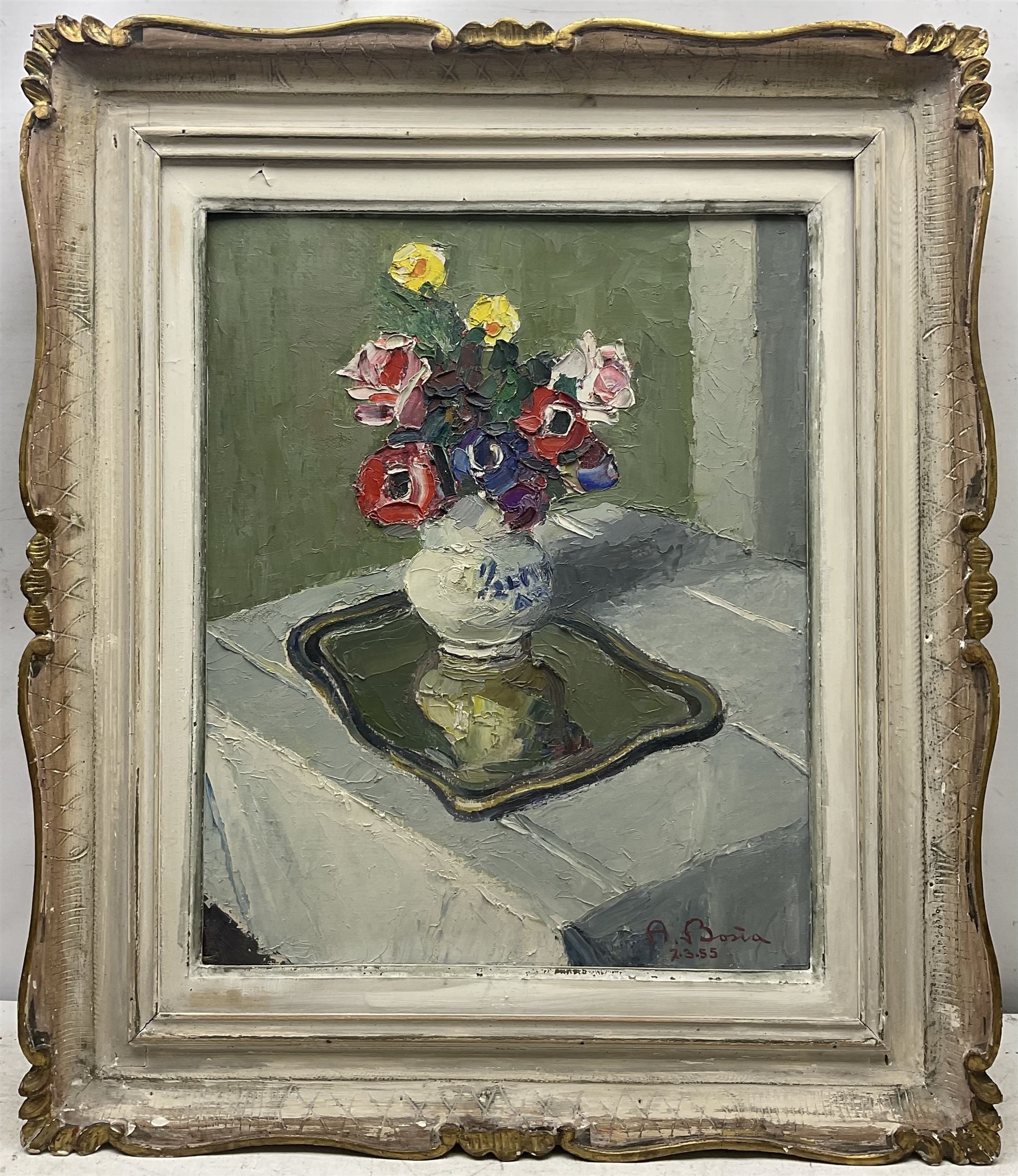 Agostino Bosia | Still Life of Pansies and Flowers in a Vase (1955 ...