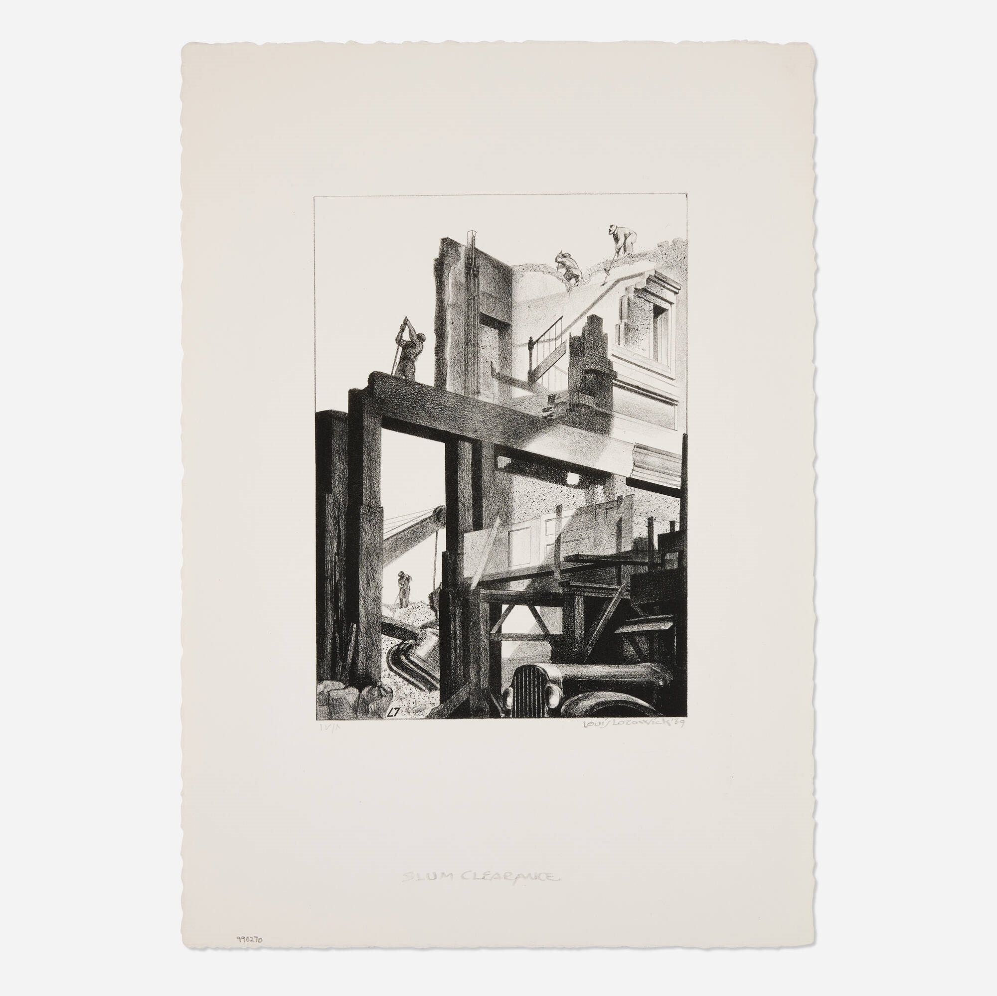Louis Lozowick | Slum Clearance (Demolition (1939) | MutualArt