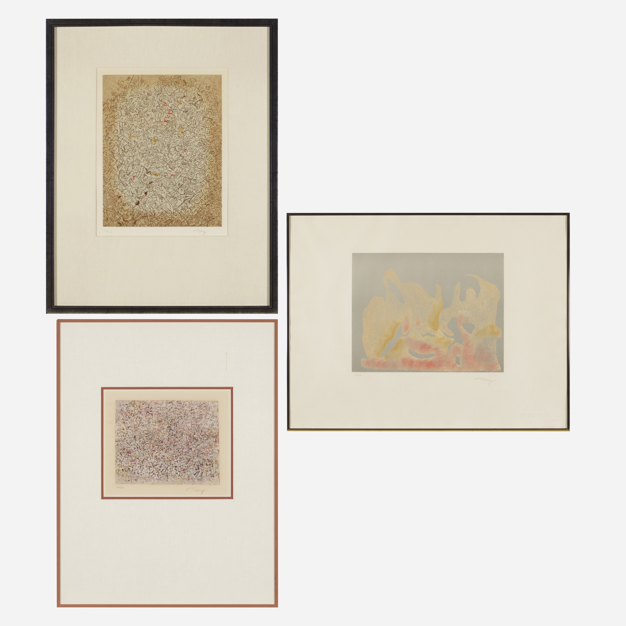 Mark Tobey | Three works from the Homage to Tobey portfolio (1974 ...