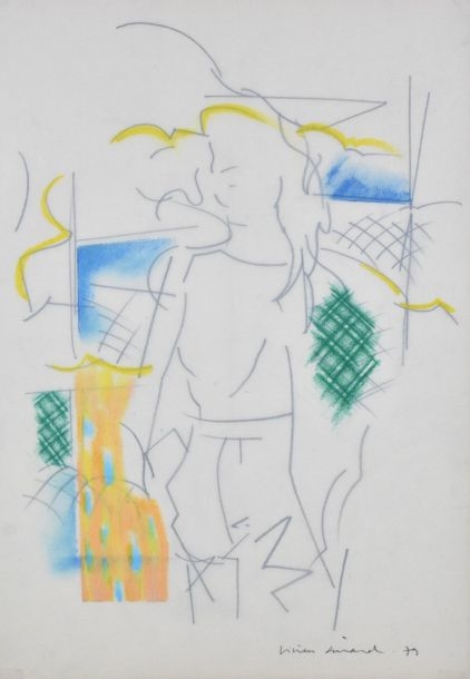 Vivien Isnard | Vivien ISNARD (1946) Woman on a grid background ...