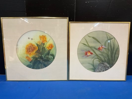 Anna Chen | Two Anna Chen Watercolor on Silk Paintings | MutualArt