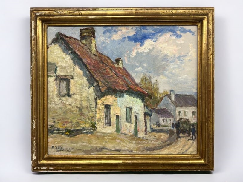 Anna Boch | Entrance to busy farm (1886) | MutualArt
