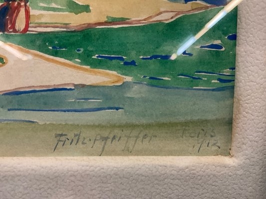 Wilhelm Pfeiffer | Fritz Wilhelm Pfeiffer Watercolor Landscape (1912 ...
