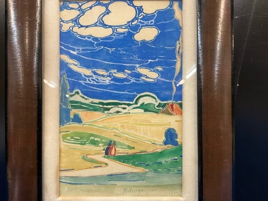 Wilhelm Pfeiffer | Fritz Wilhelm Pfeiffer Watercolor Landscape (1912 ...