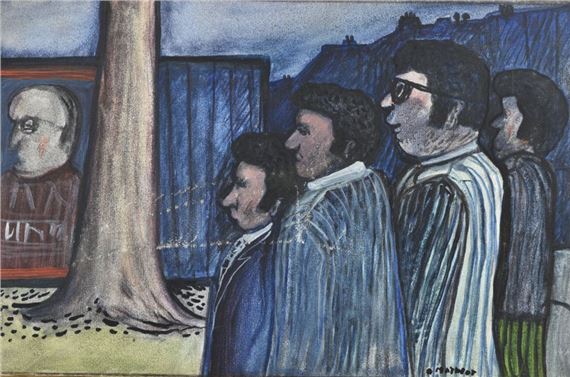 Alain Mathiot | Alain MATHIOT (1938) The poster Oil on canvas... - Lot 694 - De Baecque et ...