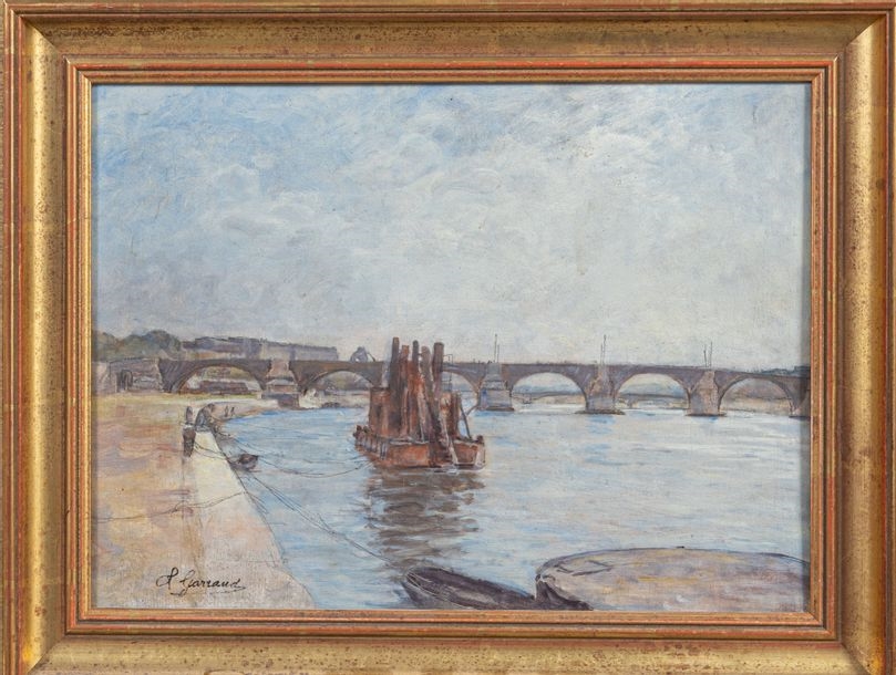 Léon Garraud | Guillotière Bridge Oil on panel | MutualArt