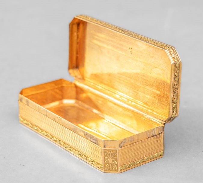 Swiss School, 18th Century | Rectangular box with cut sides in yellow ...