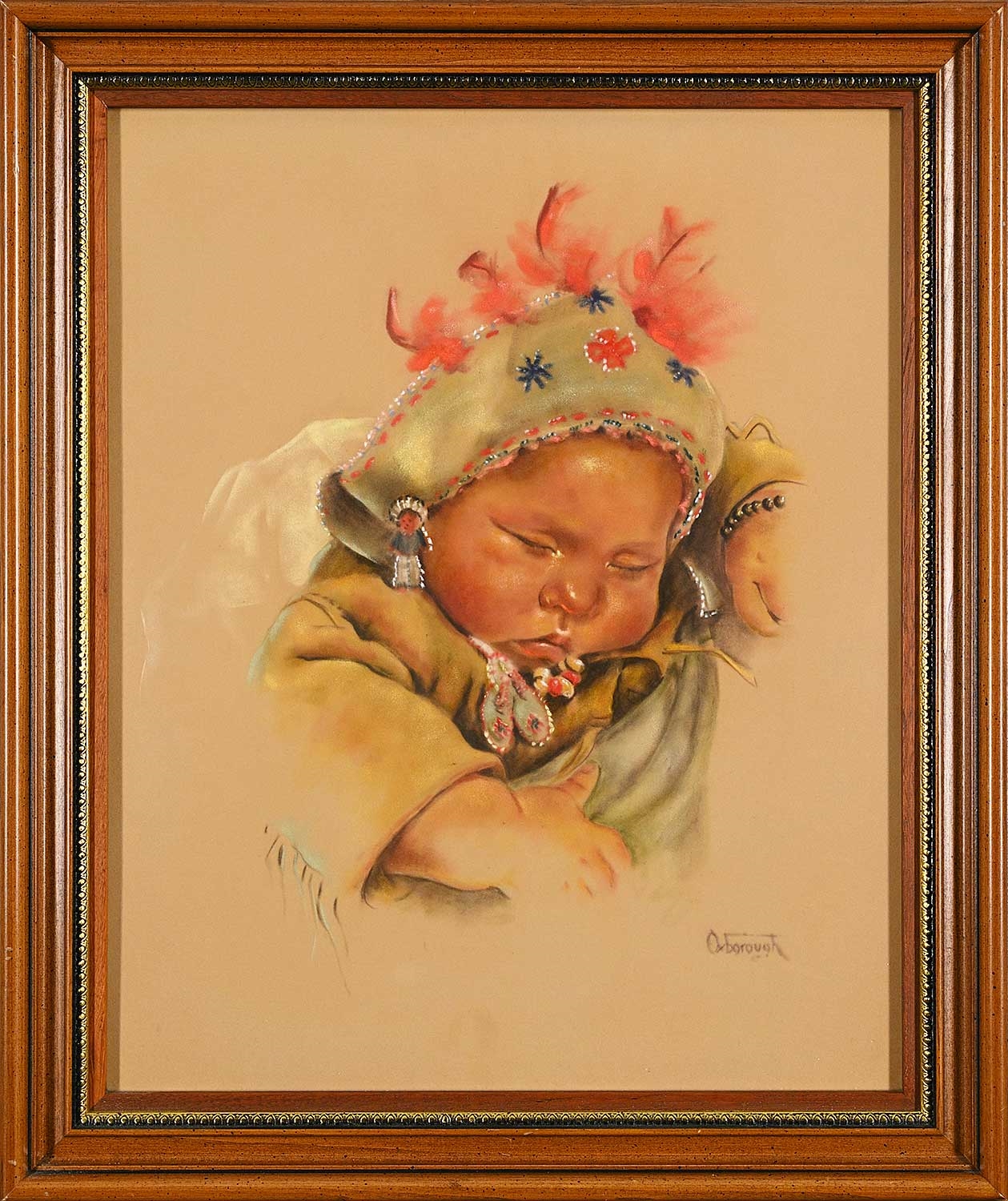Dorothy Marie Oxborough | Untitled - Buckskin Baby with Orange Feathers ...