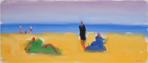 Paul Resika | Yellow Harbor - Deep, boat on the water (1998) | MutualArt