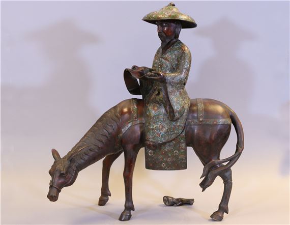 Japanese School, 19th Century | Statuette de Toba sur sa mule | MutualArt