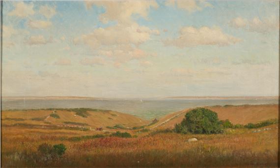 Charles Cahoon | Shore Vista with Distant Boats | MutualArt