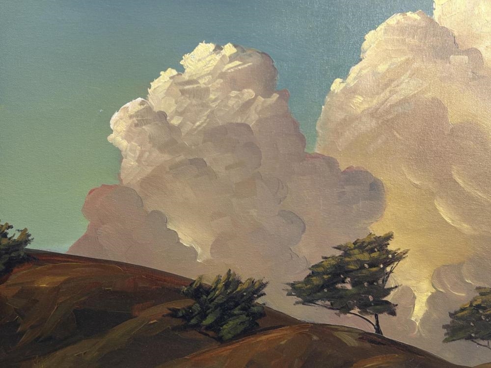 William Hawkins | Signed William Hawkins Hillside Oil on Panel | MutualArt