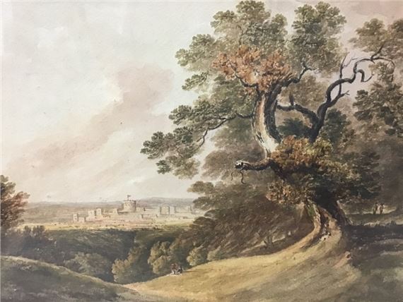 Richard Sasse | landscape with figures beneath old tree looking towards ...