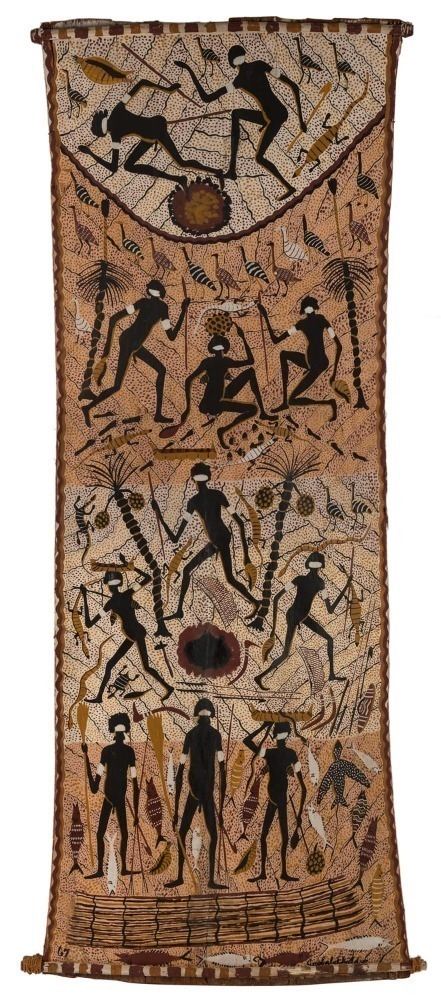 Dick Roughsey Goobalathaldin | Untitled Scene Aboriginal figures ...