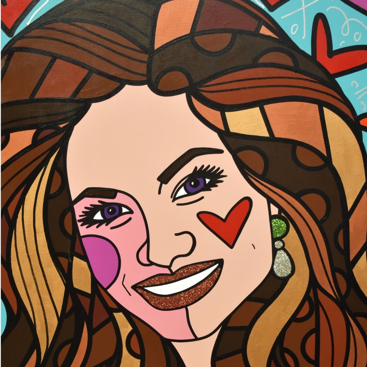 Romero Britto | Portrait of Orianne Collins (2016) | MutualArt