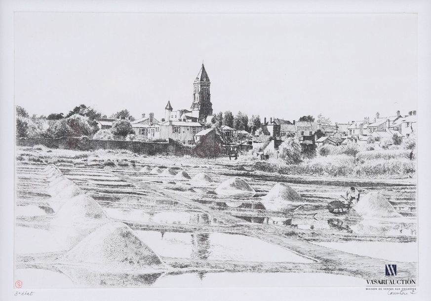 Pierre Courtois | COURTOIS Pierre (1936) View of the salt marshes ...