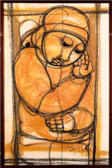 Ben Macala | Ben Macala 1938-1997 Mixed Media on paper Mother and child ...