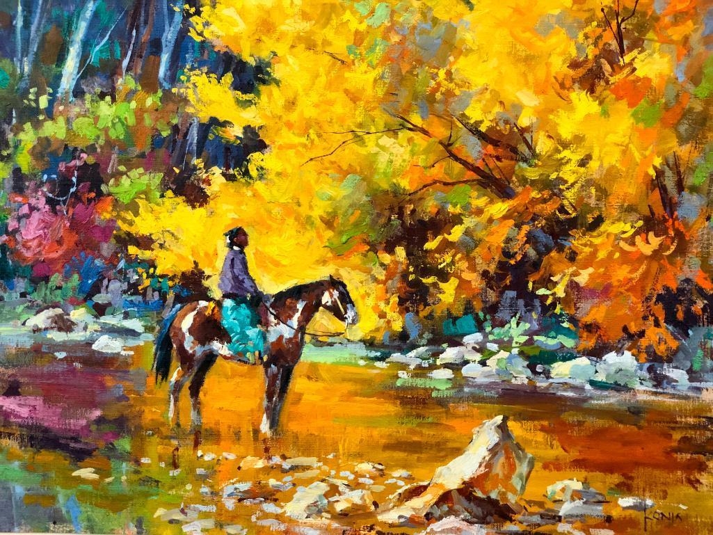 Ben Konis | Scene with the Native American on horseback as they gaze at ...