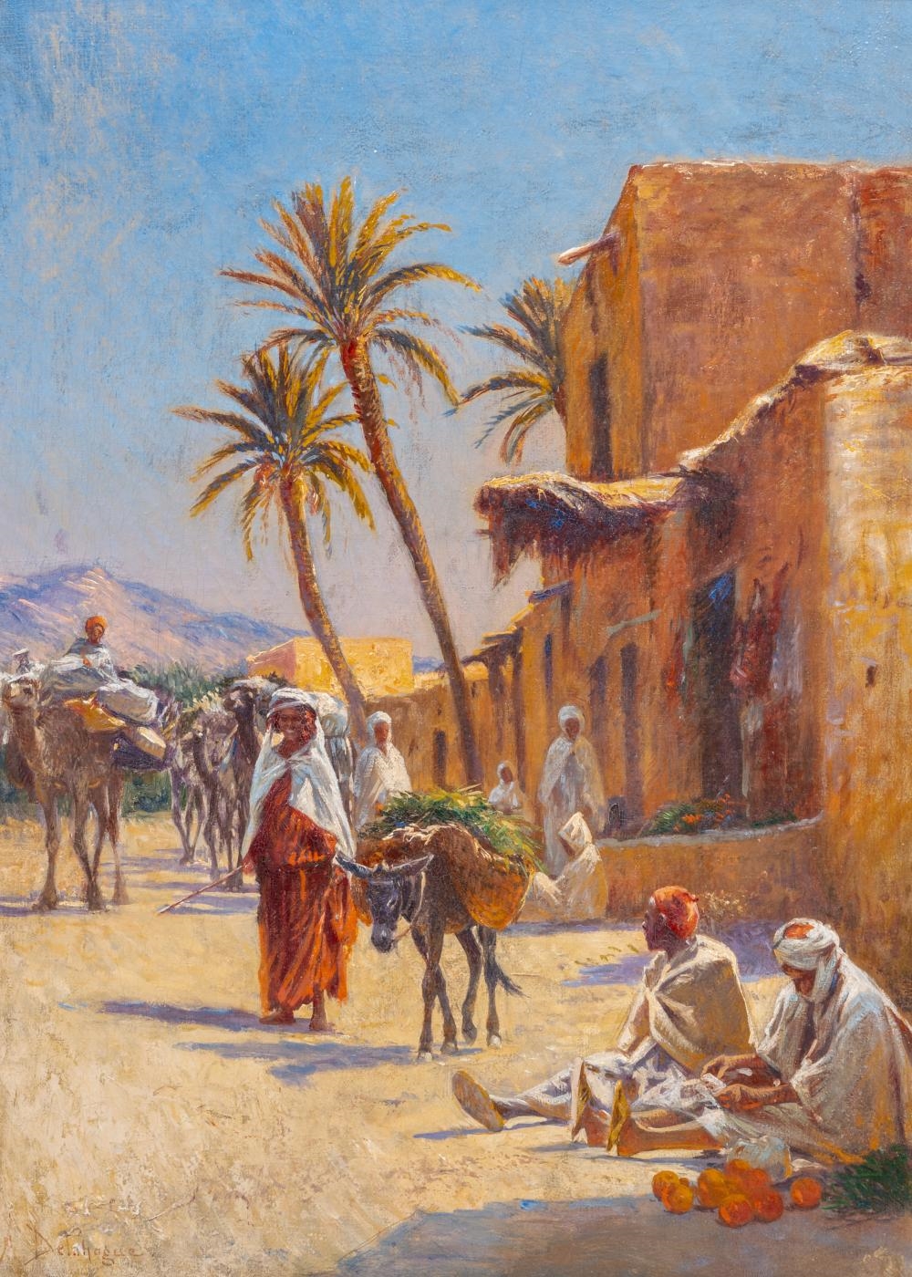 Alexis Auguste Delahogue | SCÈNE DE MARCHÉ À KAIROUAN | MutualArt