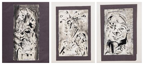 Lucebert | 2 works: (i) Personnage (ii) Untitled (1960 - 1964) | MutualArt