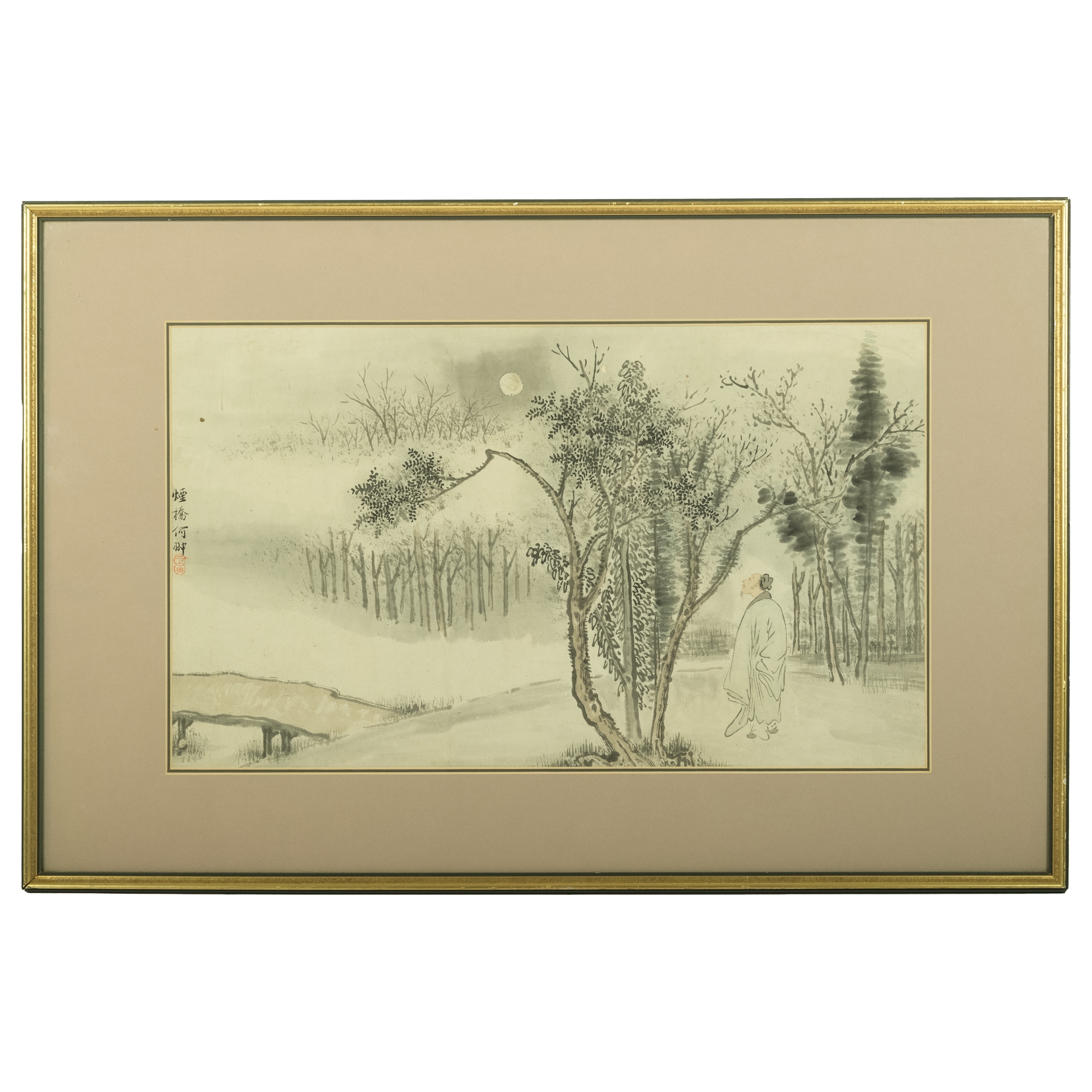 He Chong | A Chinese painting of a scholar in moonlight, by He Chong ...
