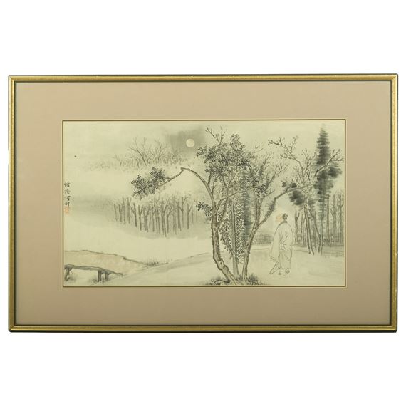 He Chong | A Chinese painting of a scholar in moonlight, by He Chong ...