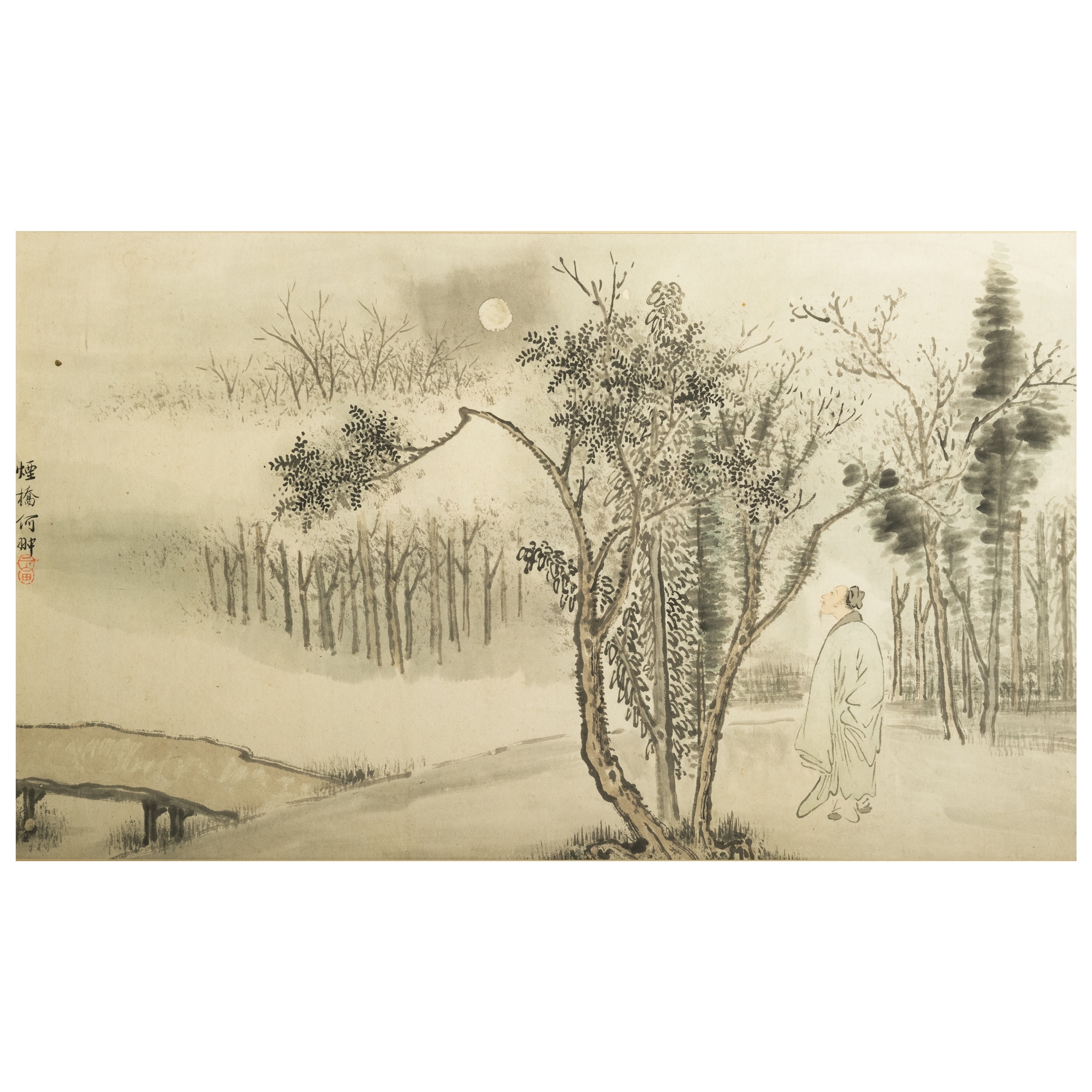 He Chong | A Chinese painting of a scholar in moonlight, by He Chong ...