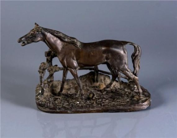 Pierre-Jules Mene | thoroughbred at the fence | MutualArt