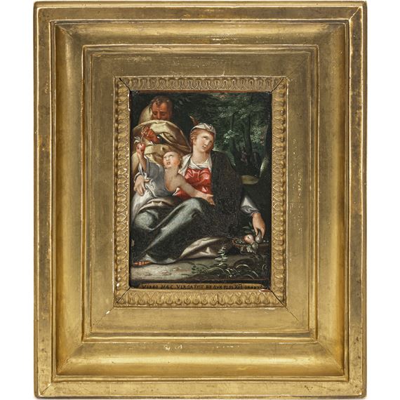 Netherlandish School, 17th Century | Holy family in a forest landscape | MutualArt