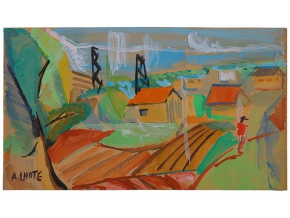 André Lhote | A MIXED MEDIA CUBIST LANDSCAPE PAINTING BY ANDRE LHOTE, FRENCH (1912) | MutualArt