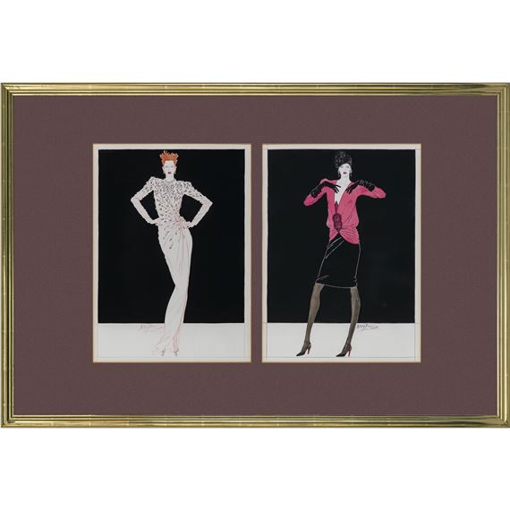 Michael Meyring | Two fashion drawings / Parisian couture (1990s ...