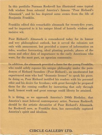 Norman Rockwell | NORMAN ROCKWELL - POOR RICHARD'S ALMANACK SUITE ...