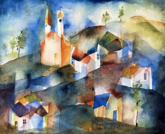Wolfram Aichele | Dorf in den Bergen (1965) | MutualArt