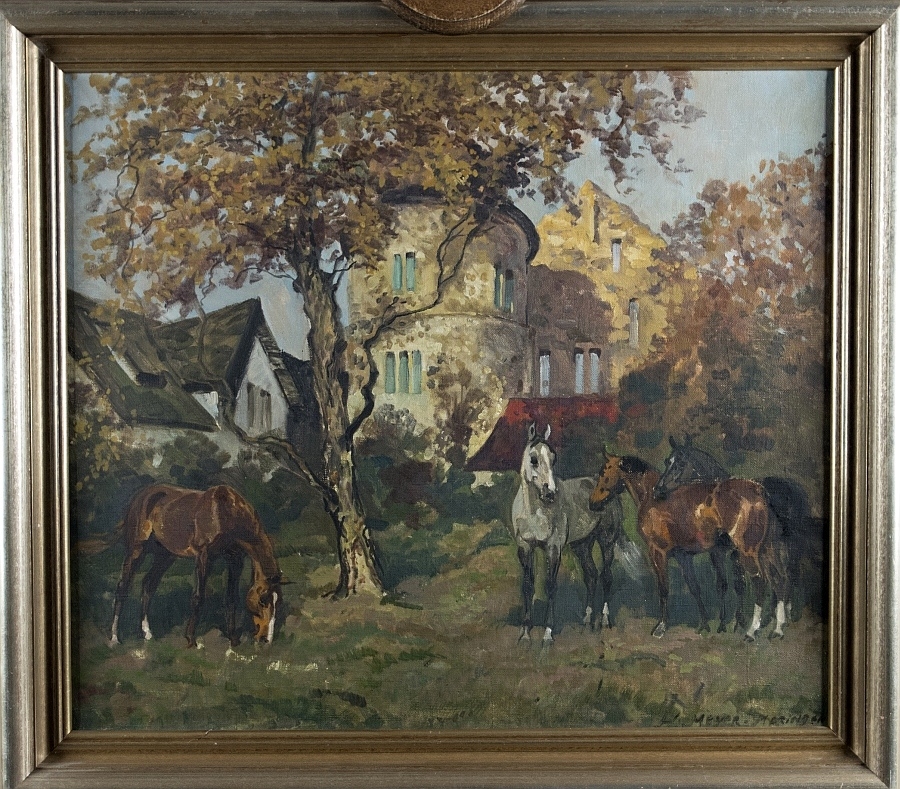 Helene Meyer-moringen | Pferde vor der Sababurg (1965) | MutualArt