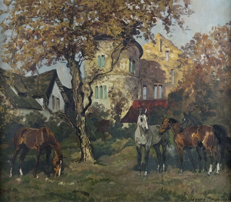 Helene Meyer-moringen | Pferde vor der Sababurg (1965) | MutualArt