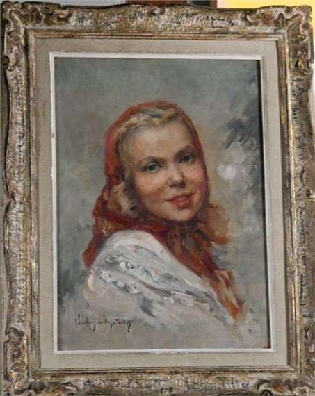 Marie-Louise Chabert Des Nots-Tollet | Portrait de jeune fille au fichu ...